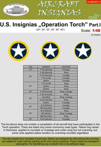 Armycast ACM49012 U.S. Insignias "Operation Torch" - Part I