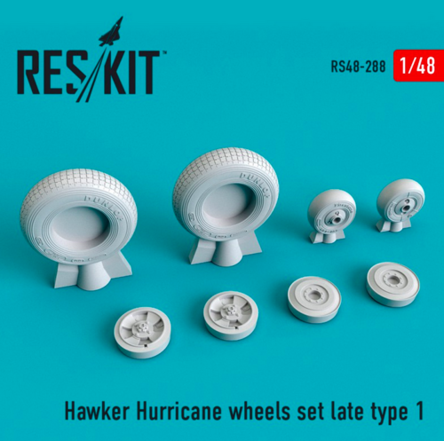 RES/KIT 48-0288 Hawker Hurricane wheels set late type 1