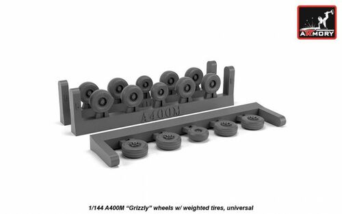 Armory Models Group AW14503 A400M Grizzly wheels w/ weighted tires