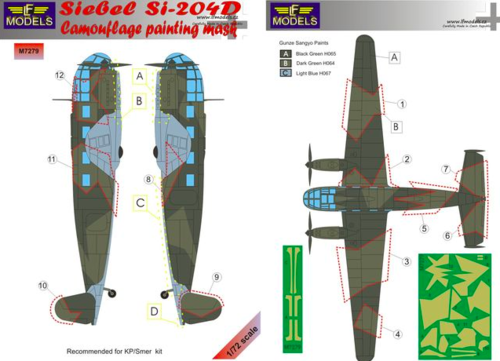 LF Models M7279 Siebel Si 204D Camouflage Painting Mask