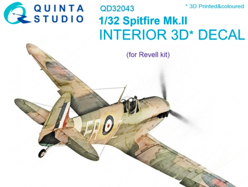 Quinta Studio QD32043 Spitfire Mk. II 3D-Printed and coloured Interior on decal paper