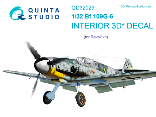 Quinta Studio QD32029 Bf 109G-6 3D-Printed and coloured Interior on decal paper