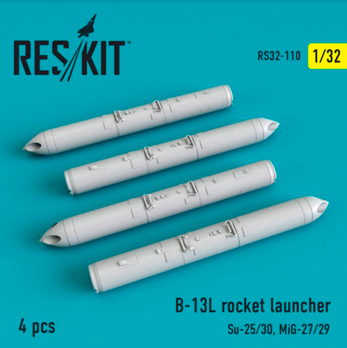 DISCONTINUED RES/KIT 32-0110 B-13L rocket launcher 4 pcs Su-25/ 30, MiG-27/ 29