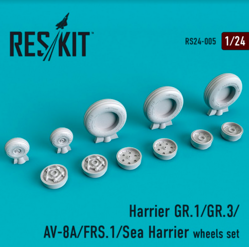 DISCONTINUED RES/KIT 24-0005 Harrier GR.1/ GR.3/ AV-8A/ FRS.1/ Sea Harrier wheels set
