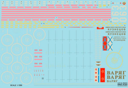 Print Scale 350-001 Russian aircraft carrier Admiral Kuznetsov and Soviet Varyag aircraft carrier