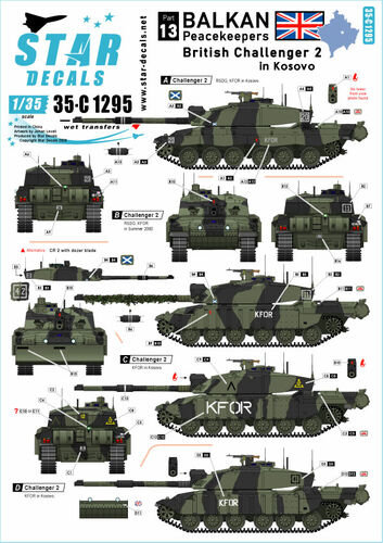 Star-Decals 35-C1295 Balkan Peacekeepers # 13. British Challenger 2 in Kosovo.