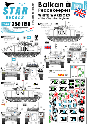 Star-Decals 35-C1159 Balkan Peacekeepers # 8. White Warriors of the Cheshire Regiment in Bosnia.