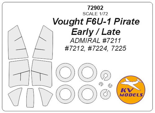 KV Models 72902 Vought F6U-1 Pirate Early/Late (Admiral) + wheels masks