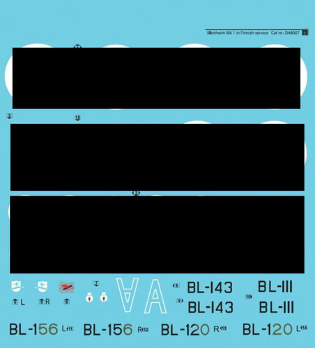 SBS Model D48007 Bristol Blenheim Mk.I - Mk.II Finnish Air Force WW II
