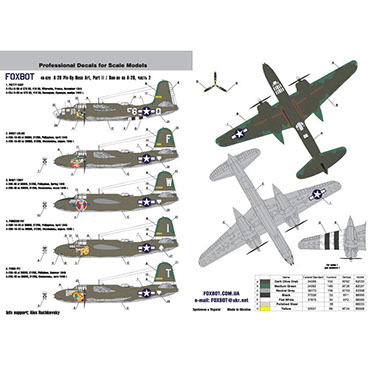 FOXBOT 48-020 Douglas A-20 Boston Pin-Up Nose Art and Stencils (Part II)