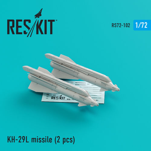 DISCONTINUED RES/KIT 72-0102 Kh-29L (AS-14A 'Kedge) missile (2 pcs) Su-17, Su-25,Su-24, Su-34, Su-30, Su-39, Mig-27, Yak-130, Mirage F.1