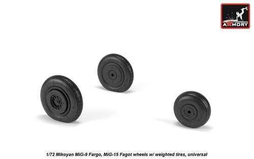 Armory Models Group AW72053 Mikoyan MiG-9 Fargo / MiG-15 Fagot (early) wheels w/ weighted tires