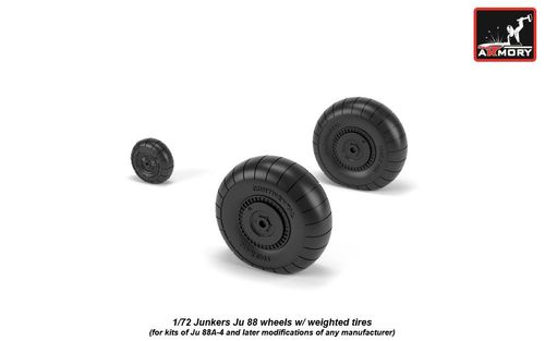Armory Models Group AW72202 Junkers Ju 88 late wheels w/ weighted tires