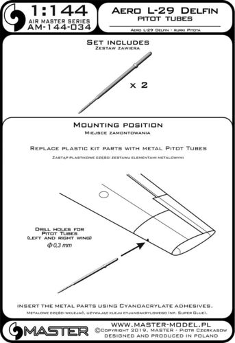 Master AM-144-034 Aero L-29 Delfin - Pitot Tubes