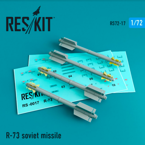 DISCONTINUED RES/KIT 72-0017 R-73 soviet missile (4 pcs) (Mig-29, Su-27/30/32/33/35/37)