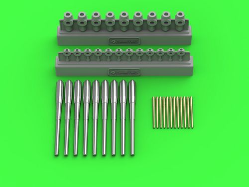 Master SM-350-099 USS Alaska/Guam armament - 12in (9pcs), 5in (12pcs) barrels with resin mounts (for Hobby Boss kitset)