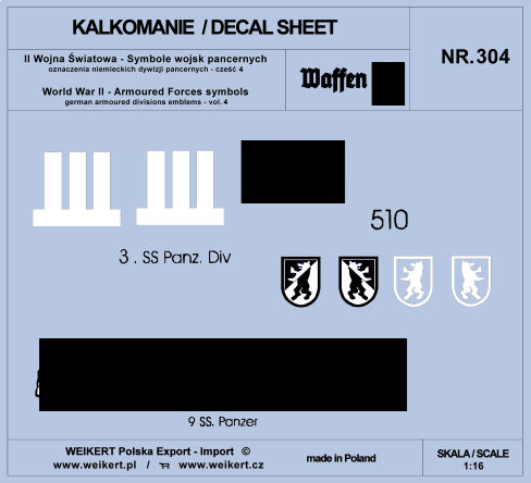Weikert Decals DEC304 Oznaczenia niemieckich dywizji pancernych - vol.4