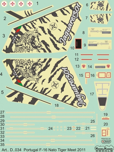 Model Maker Decals D48034 Portugal F-16 NTM 2014