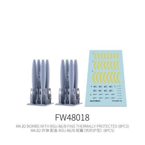 Galaxy-Model FW48018 Mk.82 Bombs With BSU-86/B Fins Thermally Protected (8pcs)