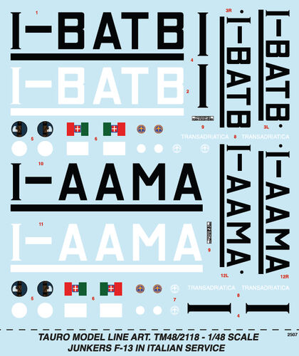 TAURO MODEL 48-2118 Junkers F-13 in Italian Service