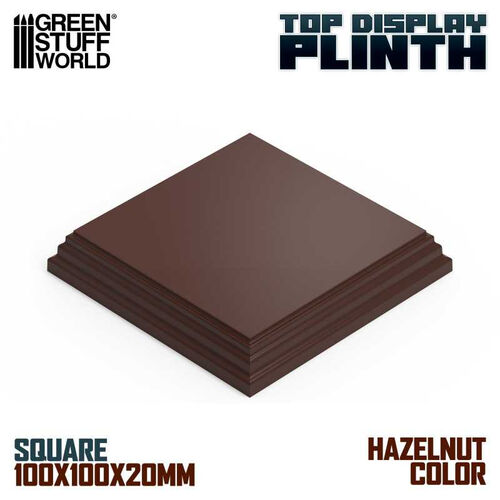 Green Stuff World 5808 Square Wood Display Base 10x10cm - Hazelnut Brown