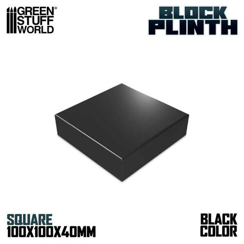 Green Stuff World 5812 Square Plinth 10x10cm - Black