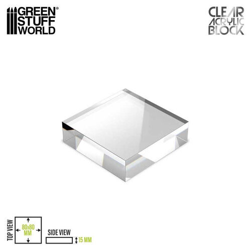 Green Stuff World 5854 Acrylic Display Block 80x80x15mm