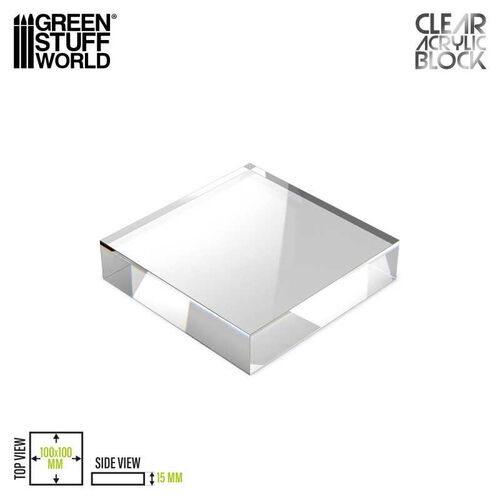 Green Stuff World 5855 Acrylic Display Block 100x100x15mm