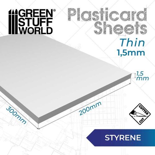 Green Stuff World 13225 Styrene Sheet 1.5mm (1pc)