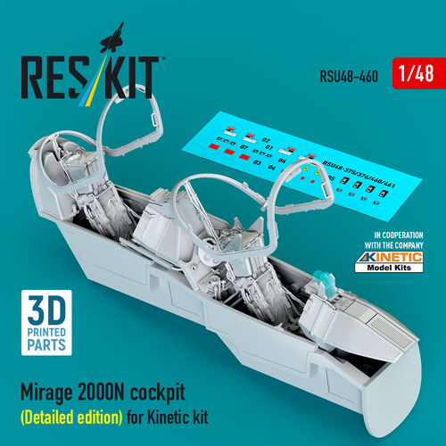 RES/KIT U48-0460 Mirage 2000N Cockpit (Detailed Edition) For Kinetic Kit (3D Printed)