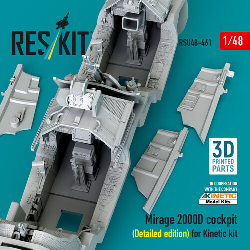 RES/KIT U48-0461 Mirage 2000D Cockpit (Detailed Edition) For Kinetic Kit (3D Printed)