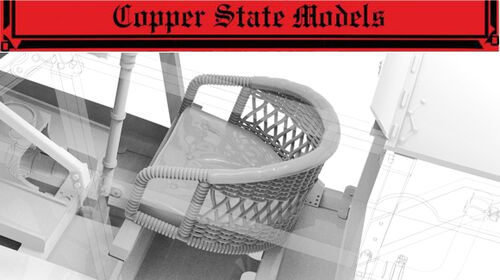 Copper State Models A32-009 Bristol Scout Wicker Seat With Cushion And Leather Pad