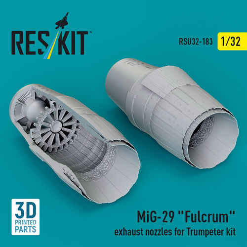 RES/KIT U32-0183 MiG-29 'Fulcrum' Exhaust Nozzles For Trumpeter Kit (3D Printed)