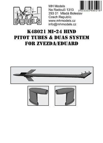 MH Models K48021 Mi-24 Hind Pitot Tubes And DUAS System For Zvezda/Eduard