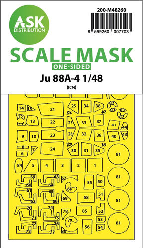 Art Scale Kit M48260 Ju 88A-4 One-Sided Express Fit Mask (For ICM)