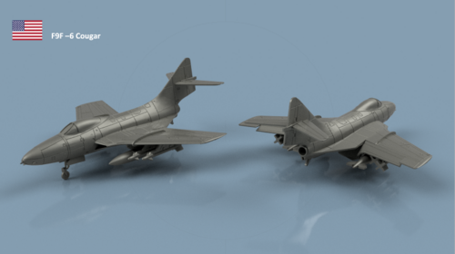L'Arsenal 2.0 3D350440 Grumman F9F-6 Cougar unfolded wings - 3D printing (5 pcs)