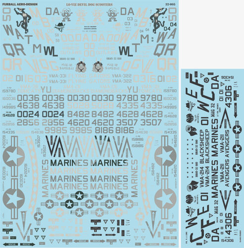 Furball Aero-Design 32005 Lo-Viz Devil Dog Scooter - Skyhawk Decals