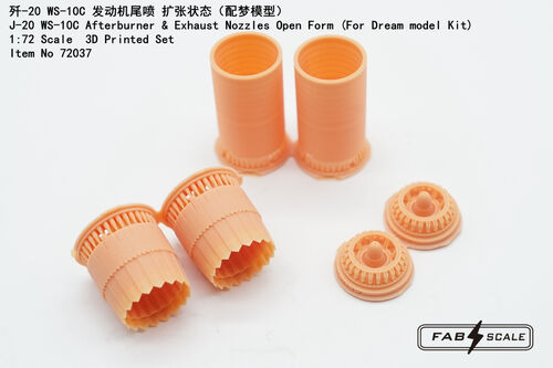 Fab Scale Fa72037 Chengdu J-20 - WS-10C Afterburner & Exhaust Nozzles Open Form (for Dream Model Kits)