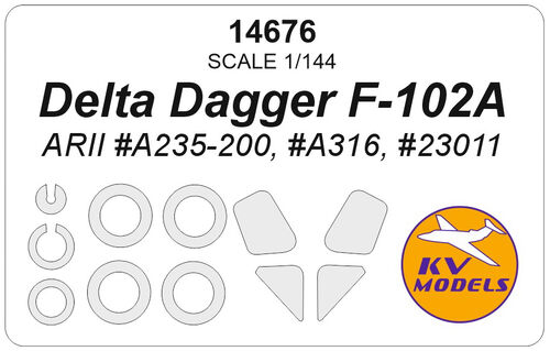 KV Models 14676 Delta Dagger F-102A And Wheels Masks