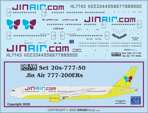 Draw Decal 20-777-50 Boeing 777-200ER - Jin Air