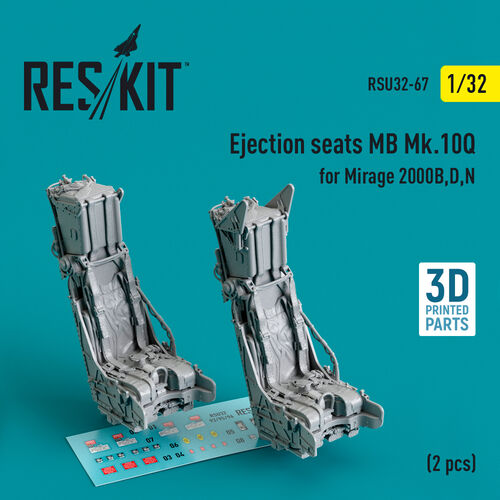 RES/KIT U32-0067 Ejection Seats MB Mk.10Q For Mirage 2000B, D, N (2pcs) (3D Printed)