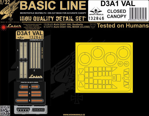 HGW Models 132846 Aichi D3A1 Val (Closed Canopy) - Basic Line (for Infinity Models kits)
