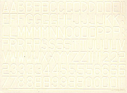 Modeldecal 061 RAF Post War Letters and Numerals - White 48 inches