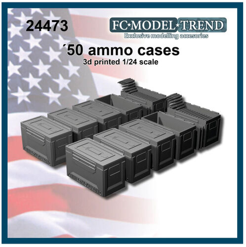 FC ModelTrend 24473 50 Ammo Cases for Browning M2 (3D-printed)
