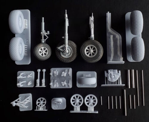 Kazan Model Dynamics 48017TAM Lockheed P-38 F/G/J/L Lightning - 3D-Printed Landing Gear Full Set (for Tamiya kits)