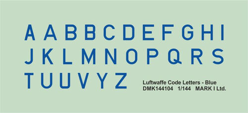 Mark I Decals DMK144104 Luftwaffe Code Letters - Blue (2 sheets)