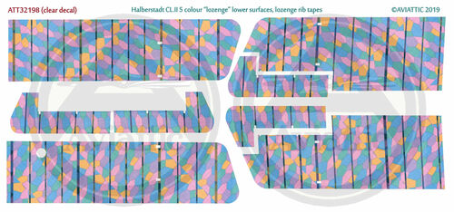Aviattic ATT32198 Halberstadt CL.II - 5 colour 'lozenge' lower surfaces with lozenge rib tapes (clear decal paper)