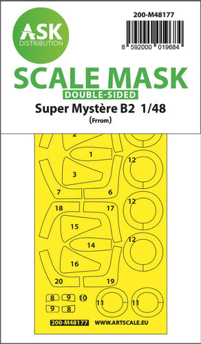 Art Scale Kit M48177 Dassault Super Mystére B2 - double-sided express fit mask (for FRROM and Special Hobby kits)
