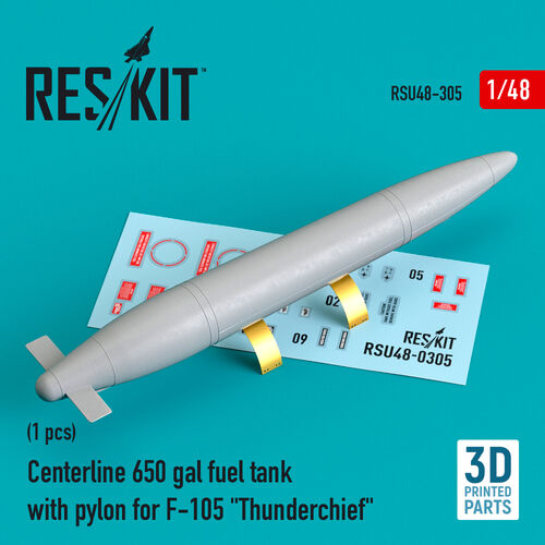 RES/KIT U48-0305 Centerline 650 Gal Fuel Tank With Pylons For F-105 'Thunderchief' (1 pcs)
