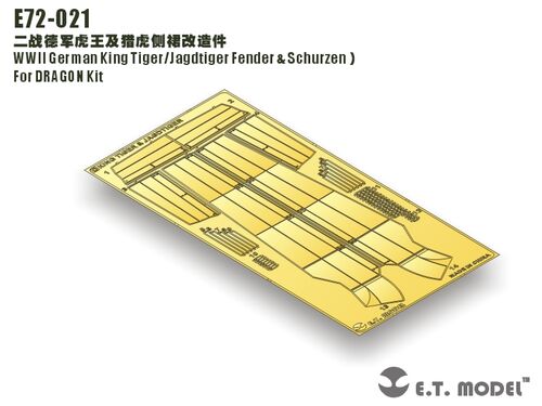 ET Model E72-021 German King Tiger and Jagdtiger - Fenders & Schurzen (for Dragon Kit)